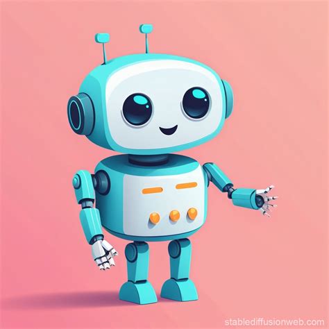Cute Chatbot Robot Illustration Stable Diffusion Online