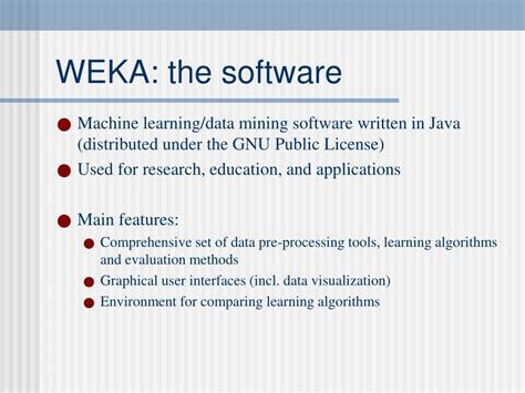 Ppt Machine Learning With Weka Powerpoint Presentation Free Download Id9428381