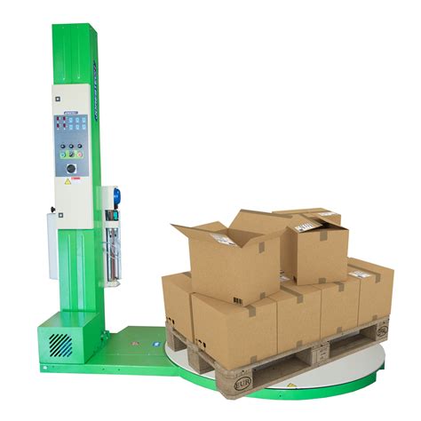 Turntable Pallet Stretch Wrapper With Pre Stretching Technopack Corporation