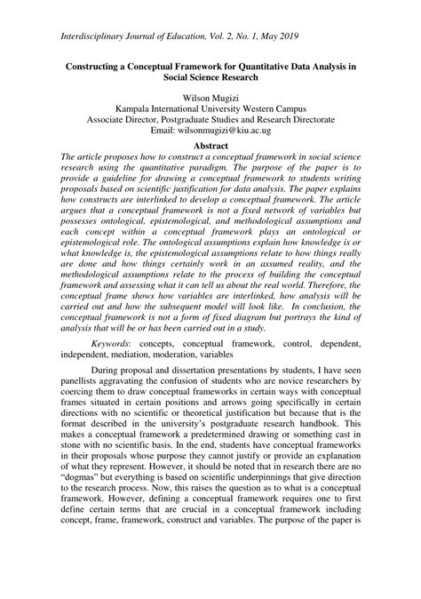 Pdf Constructing A Conceptual Framework For Quantitative Data