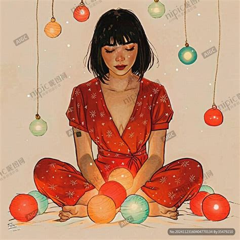 Ai创作图许愿女孩插画 慵懒风简约插画 少女系列插画 女孩插画封面插画 Ins插画风格 Ins风插画 Ins风人物 轻松好心情的女孩插画 氛围感插画 少女系插画 意境人物插画 少女海报插画