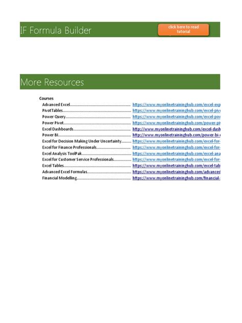 If Formula Builder Pdf Microsoft Excel Computing