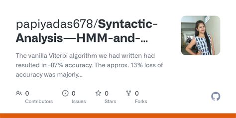 github papiyadas678 syntactic analysis hmm and viterbi algorithm