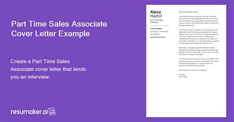 Part Time Sales Associate Cover Letter Examples Template And 20 Tips