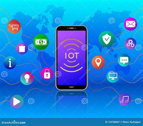 Wireless Network Connections Technology IOT Concept Cloud Computing Stock Illustration