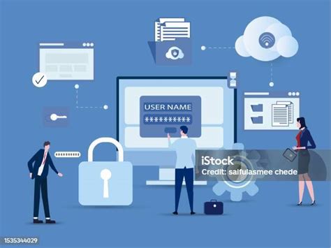 비즈니스 기술 문서 관리 시스템 스토리지 백업 개념 및 클라우드 서버 서비스와 관리자 및 개발자 팀이 Conceptflat 벡터