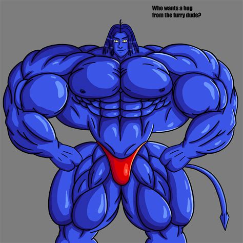 Rule 34 1boy Abs Biceps Big Muscles Blue Hair Blue Skin Huge Muscles