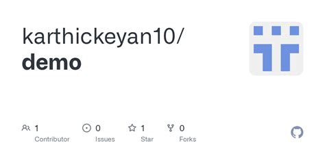 Github Karthickeyan Demo