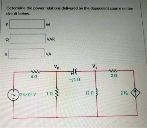 Solved Determine The Power Relations Delivered By The