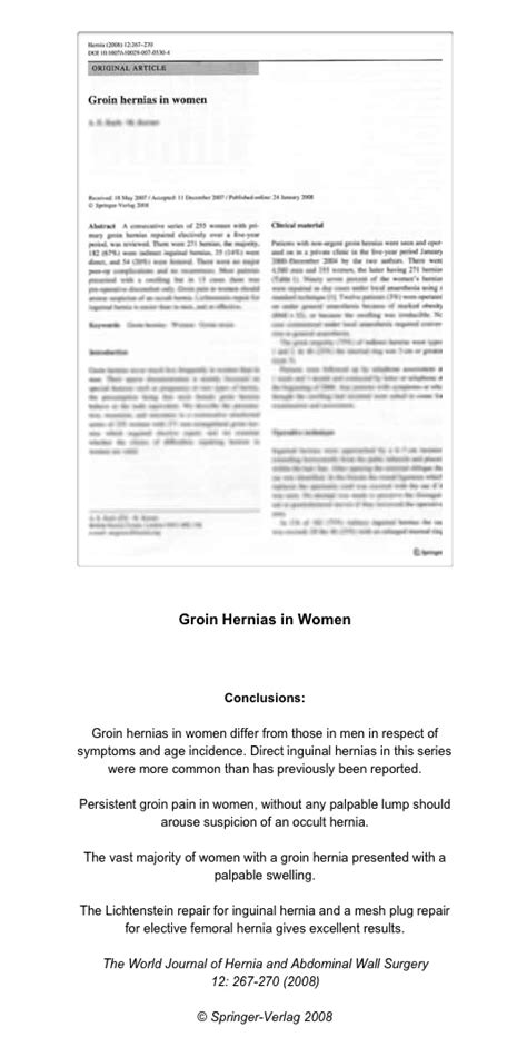 Groin Hernias In Women The British Hernia Centre