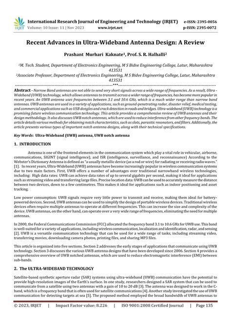 Recent Advances In Ultra Wideband Antenna Design A Review Pdf