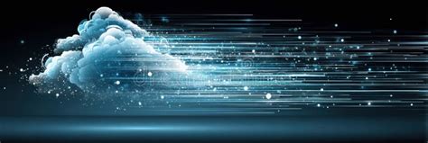 Cloud Computing Icon In Motion With Particles And Abstract Clouds Showcasing A Futuristic Design