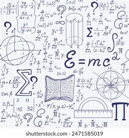 Math Educational Vector Seamless Pattern Handwritten Stock Vector Royalty Free