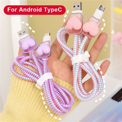 Diy Love Charging Cable Protector Cord Protector For Android Typec Micro Charging Cable