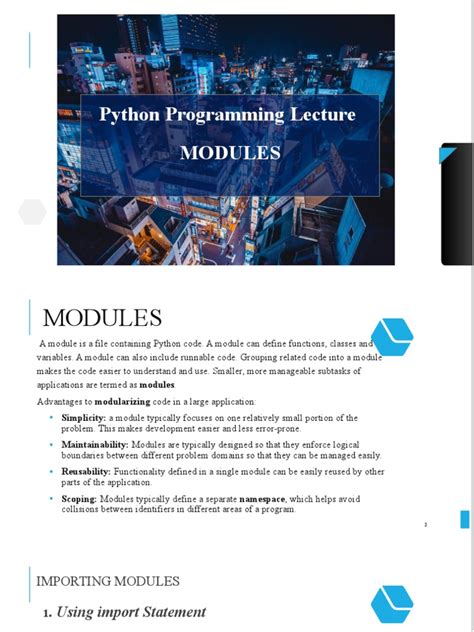 Python Programming Lecture Modules Download Free Pdf Modular