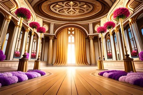 Una Habitación Con Un Gran Ventanal Y Un Gran Ventanal Con Flores En La