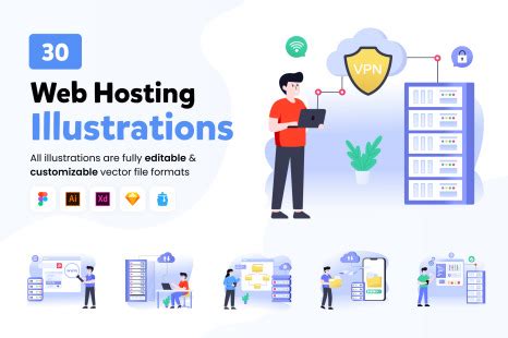 Web Hosting Illustrations On Yellow Images Creative Store 133576