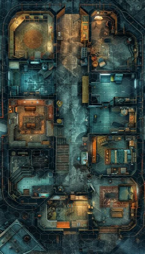 Ultimate Digital Battlemap For Rpg And Ttrpg Sessions Sci Fi Post Apocalyptic Vault