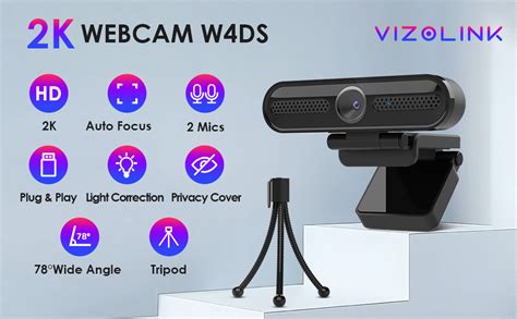 W4ds 2k Webcam Pc Webcam Mit Mikrofon 2k 30fps 1080p 30fps 78
