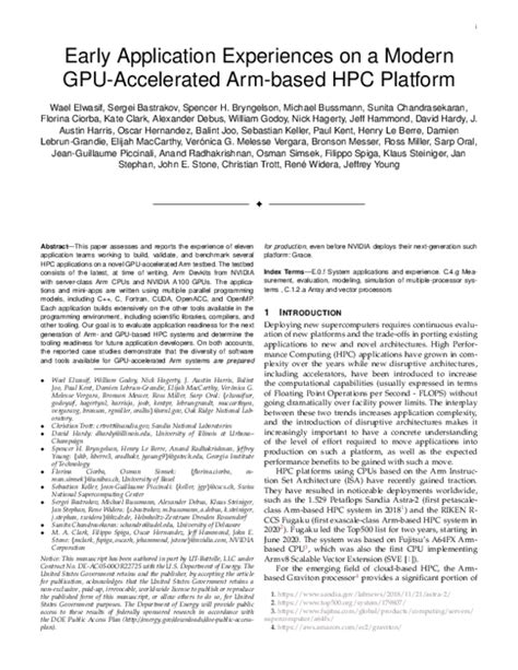 Pdf Early Application Experiences On A Modern Gpu Accelerated Arm Based Hpc Platform