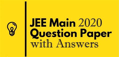 JEE MAIN 2020 Answer Key Released
