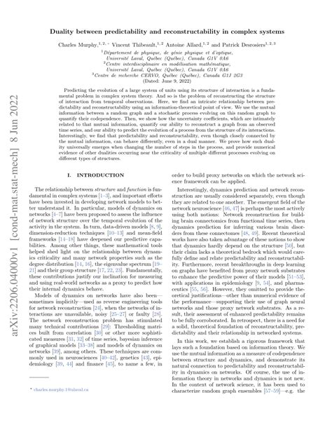 Pdf Duality Between Predictability And Reconstructability In Complex Systems