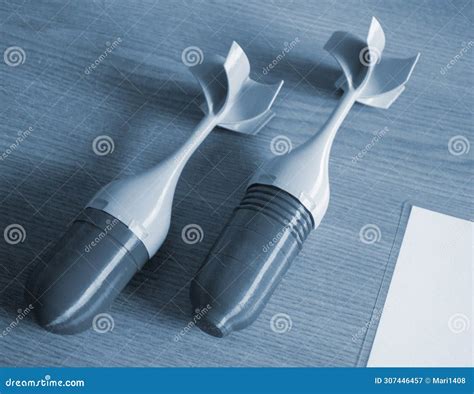 Prototype Model Tail Fins Rocket Bomb Tip Printed Small Tail Fins Tail Cone Stock Image Image