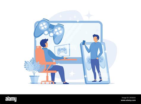 Gamers Play Video Game On Different Hardware Platforms Cross Platform