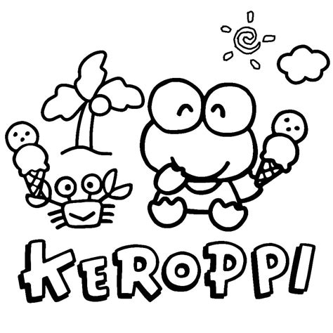 Keroppi Coloring Pages