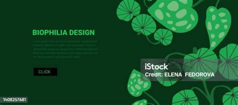 친환경적인 디자인 웹을위한 배너 식물이있는 녹색 배경 손으로 그린 스타일의 Biophilia 개념 개념에 대한 스톡 벡터 아트 및 기타 이미지 Istock