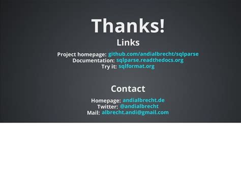 Sqlparse Lightning Talk Ppt