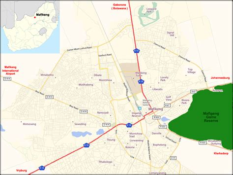 Mafikeng Travel Guide Accommodation Tourist Information Activities Climate Map