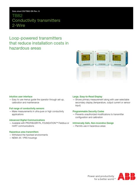 Ds Tb82 En G Manual Abb Conductividad Pdf Calibration Sensor