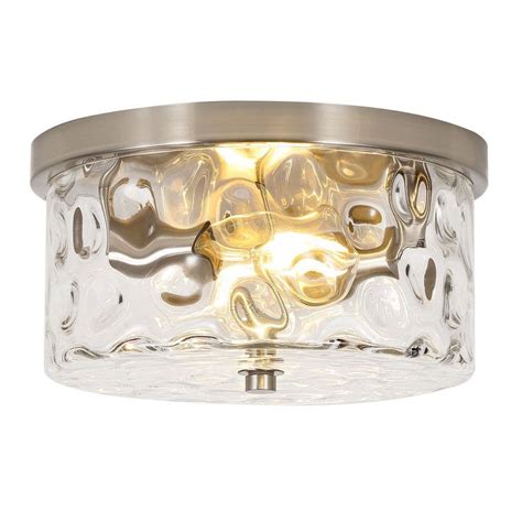 Reviews For Lamqee 12 In 2 Light Brushed Nickel Flush Mount Ceiling