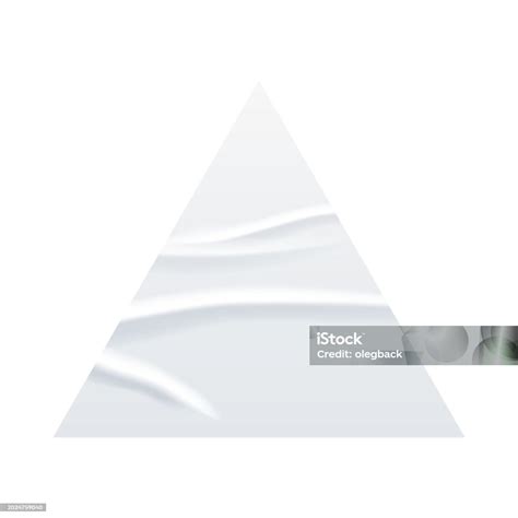 구겨진 백지 삼각형 스티커 벡터 그림입니다 주름진 접착 라벨 삼각형 모양 배지의 현실적인 고립 모형 0명에 대한 스톡 벡터 아트 및 기타 이미지 Istock