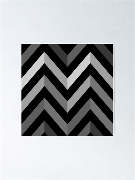 Herringbone Stripe Pattern Black And Grey Poster For Sale By
