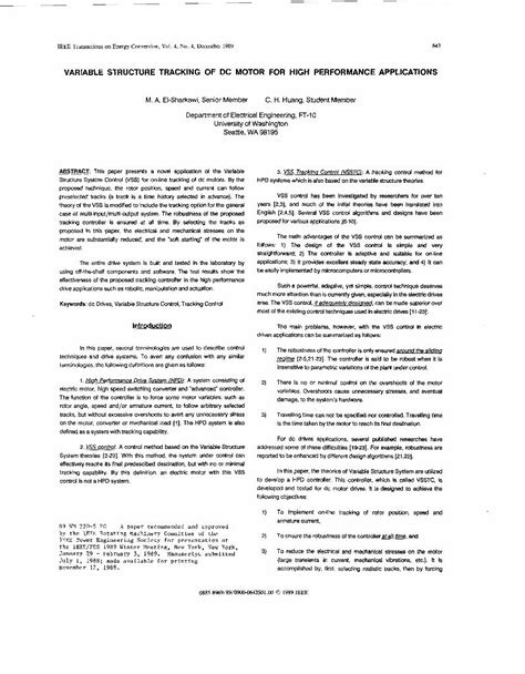 Pdf Variable Structure Tracking Of Dc Motor For High Performance Applications Dokumentips