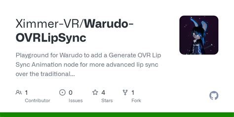 Github Ximmer Vr Warudo Ovrlipsync Playground For Warudo To Add A Generate Ovr Lip Sync