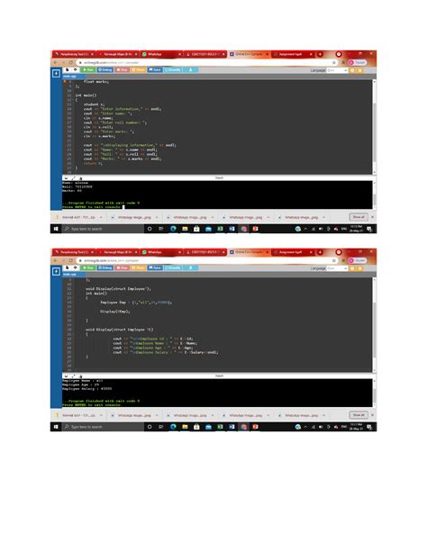Cs Lab Tasks C Language Outputs Lab Bachelor Science In Computer