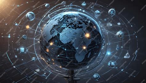Global Ai Network Visualized As A Glowing Interconnected Web Spanning The Earth Globe Agi And