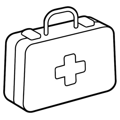 Premium Vector First Aid Kit Coloring Page Outline Coloring Book Page Line Art Drawing