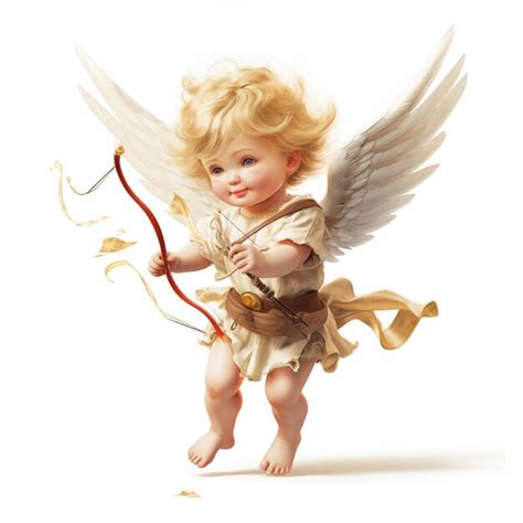 Premium Photo A Little Angel With A Bow And Arrow Generative Ai