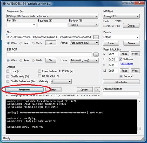 How To Burn The Arduino Bootloader On A New Atmega328 Using A Atmel Avr 8051 Usb Isp Programmer