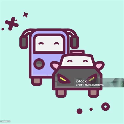 아이콘 버스와 자동차 자동차 기호에 적합합니다 Mbe 스타일 편집 가능한 간단한 디자인 디자인 템플릿 벡터 간단한 그림 0명에 대한 스톡 벡터 아트 및 기타 이미지 Istock
