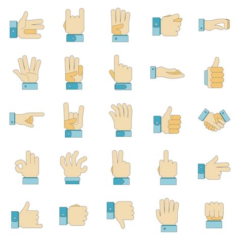 Premium Vector Gesture Icons Set Outline Illustration Of 25 Gesture Vector Icons Thin Line