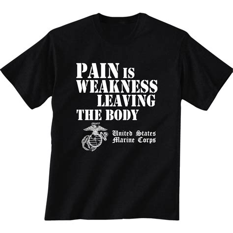 Usmc Pain Is Weakness Leaving The Body Short Sleeve T Shirt In Black