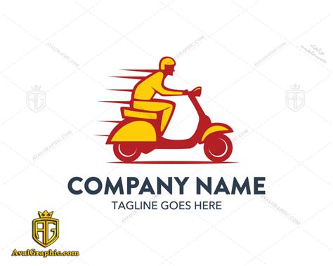 لوگو لایه باز پیک موتوری قرمز زرد