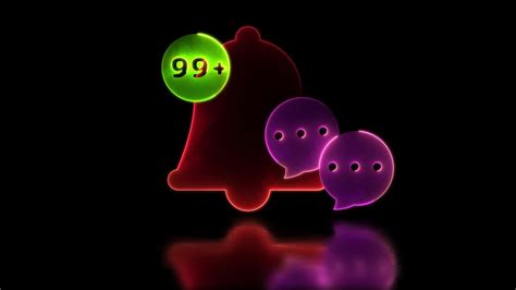 Looping Neon Glow Effect Notification Message Incoming Message Black