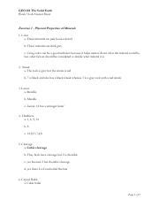 Week Lab Answer Sheet FINAL Pdf GEO The Solid Earth Week Lab Answer Sheet Exercise