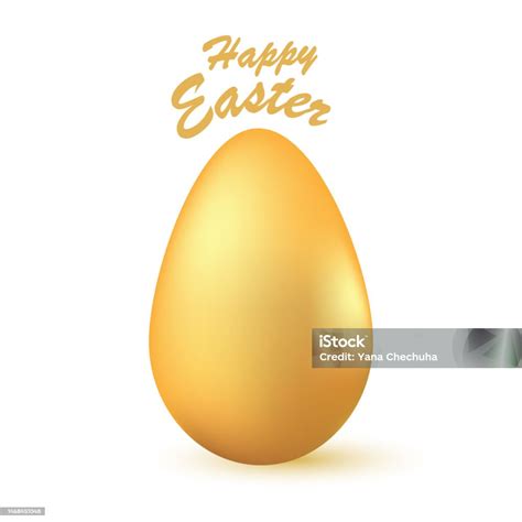 현실적인 황금 부활절 달걀 카드 엽서 카드 초대장 포스터 배너 템플릿 레터링 타이포그래피 계절 인사말 벡터 그림 공휴일에 대한